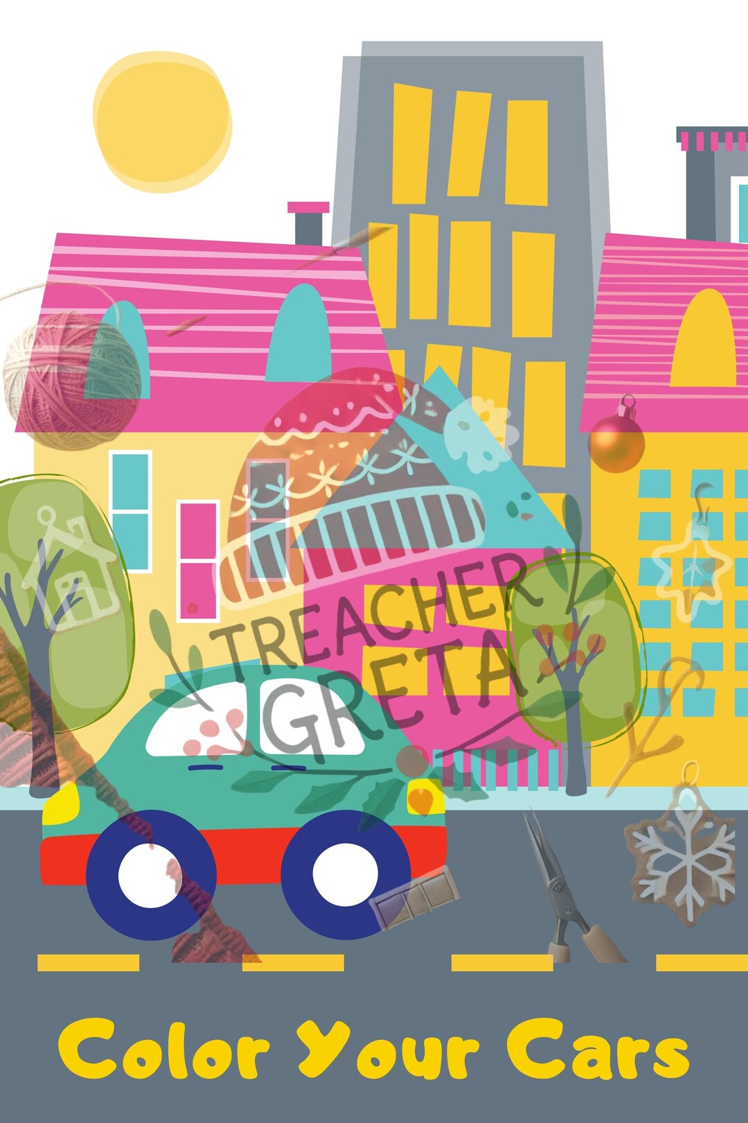 Color Your Car: Printable Car Coloring Book for Kids Ages 3-8 Fun ...