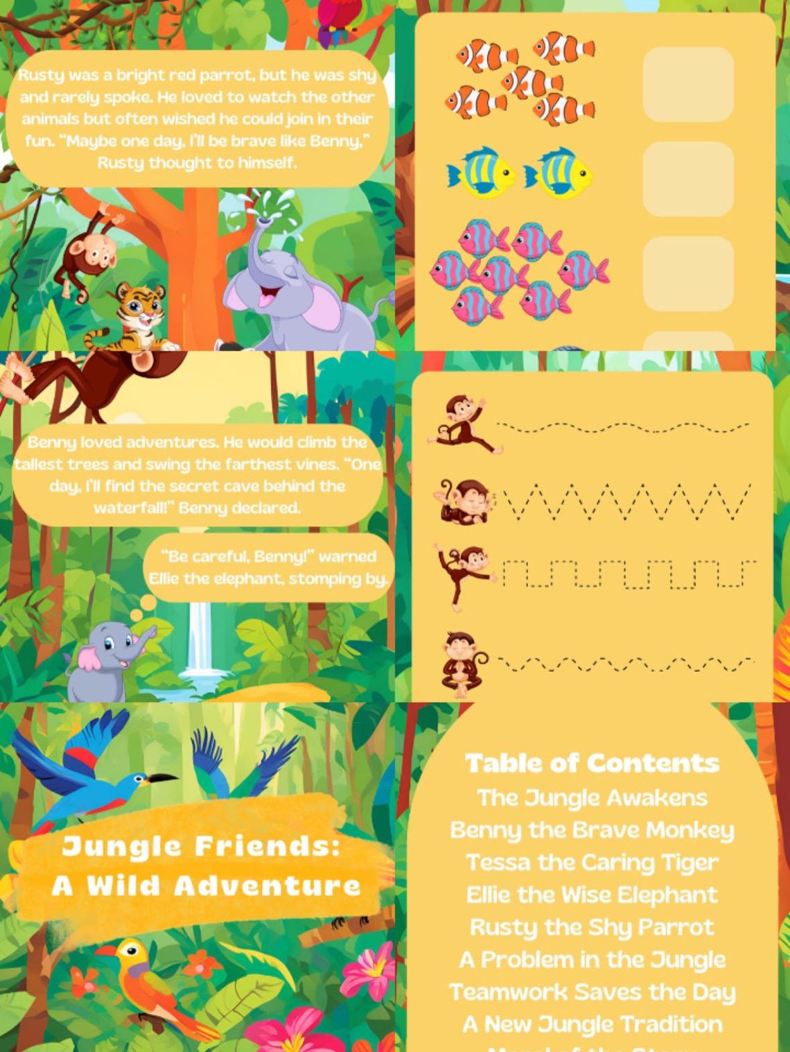 Jungle Friends Storybook & Activity Pack for Kids – Printable PDF With ...