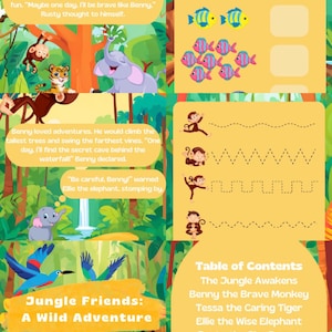 Jungle Friends Storybook & Activity Pack for Kids – Printable PDF With ...