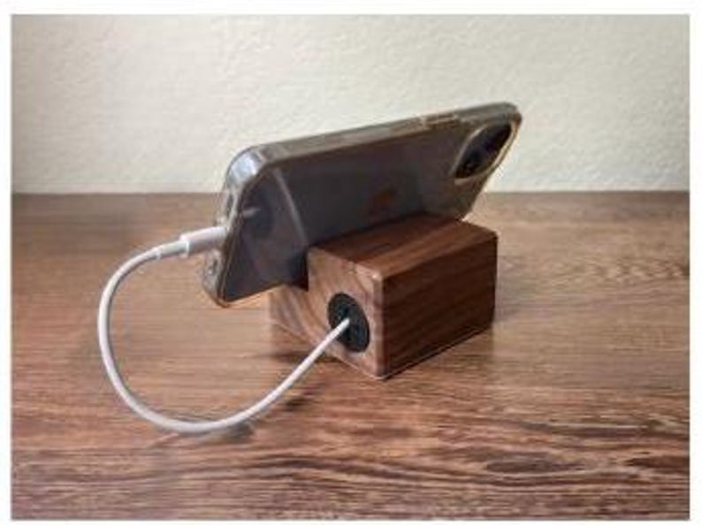 Handmade Walnut Phone Stand, Dual Orientation Charging Dock - Etsy
