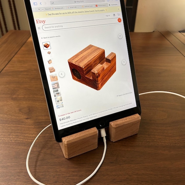 Wooden iPad Stand - Etsy