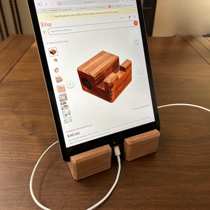 Wooden iPad Stand - Etsy