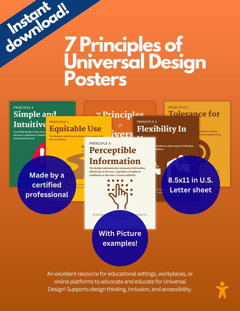 7 Principles of Universal Design Printable Posters - Etsy