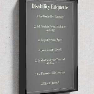 Disability Etiquette Poster 24x36in: Essential Social Practices for ...