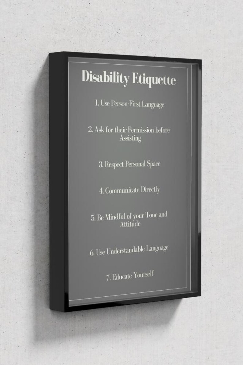 Disability Etiquette Poster 24x36in: Essential Social Practices for ...