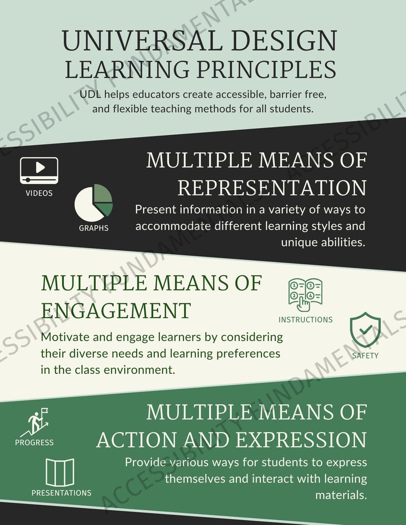 Universal Design for Learning Principles Printable Posters Teaching and ...