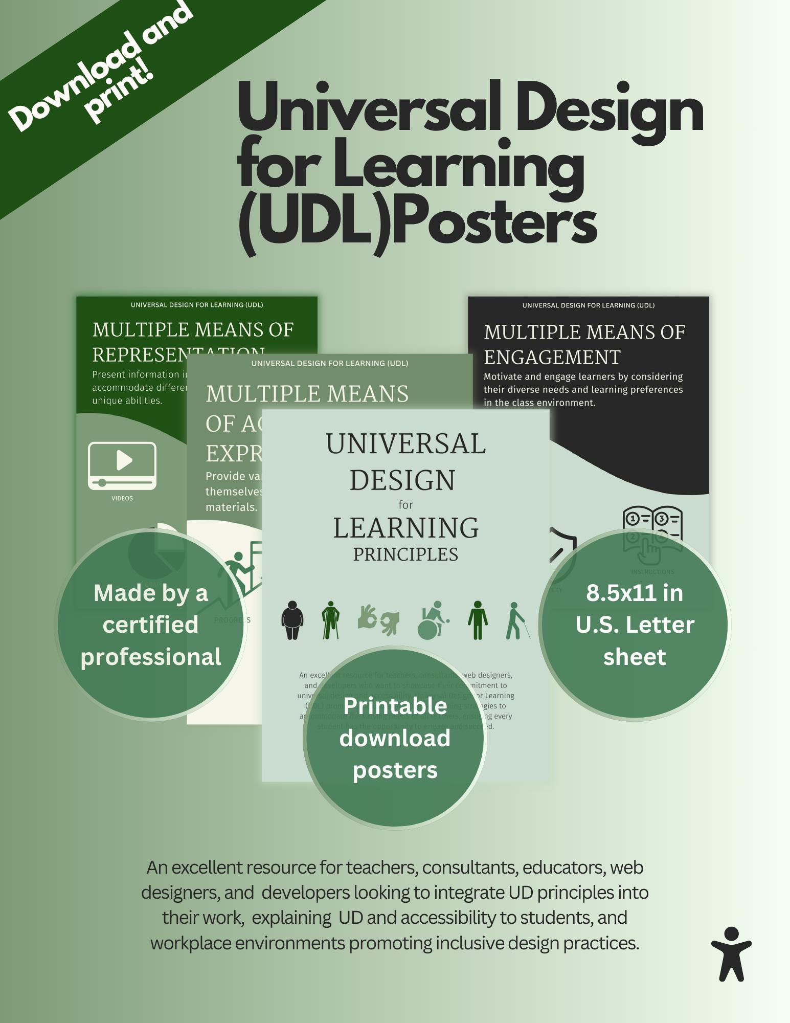 Universal Design for Learning Principles Printable Posters Teaching and ...