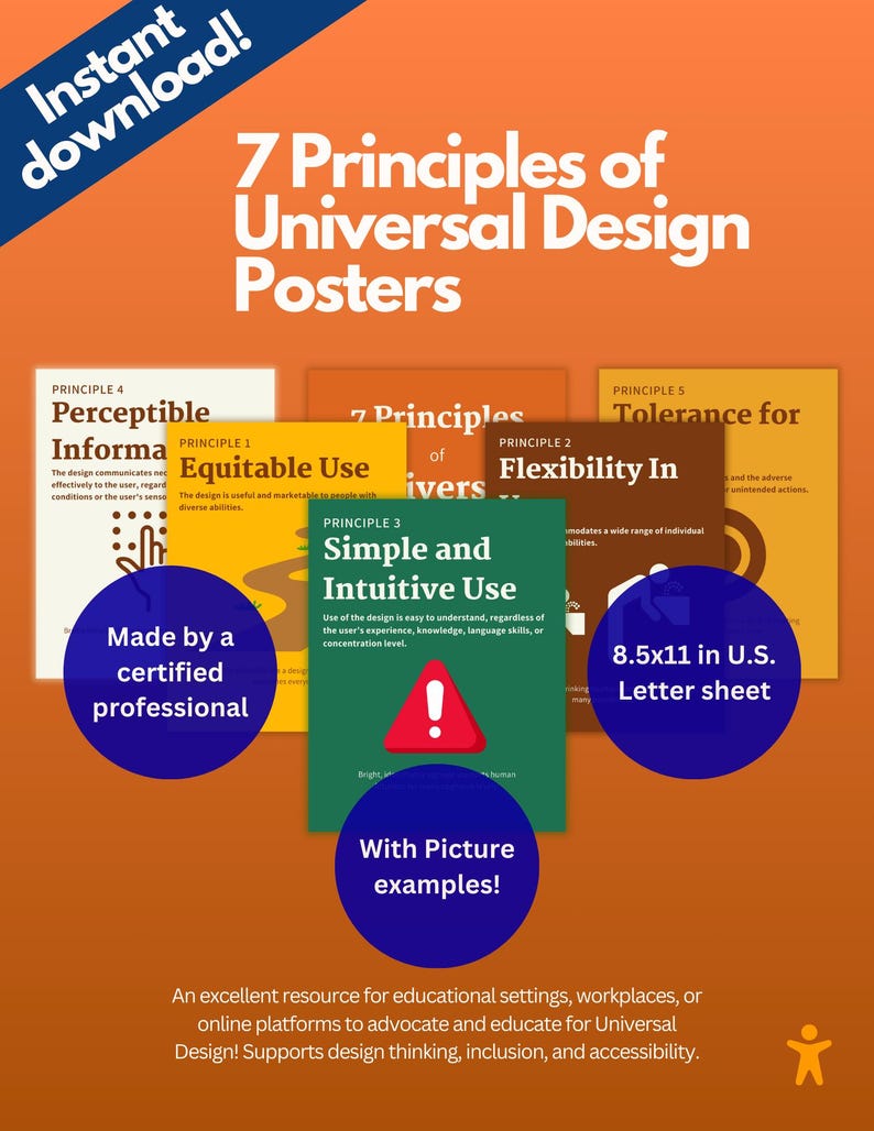 7 Principles of Universal Design Printable Posters - Etsy