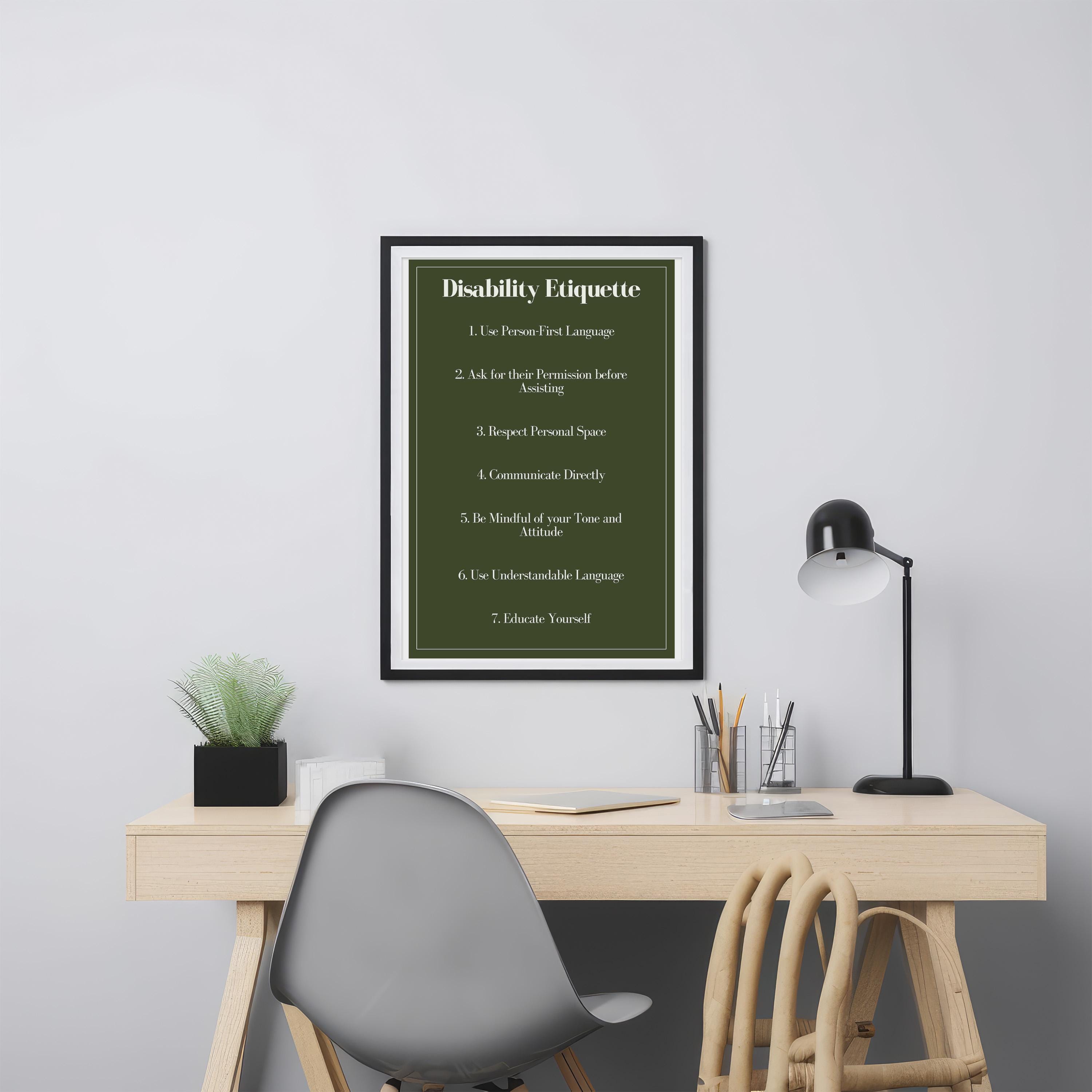 Disability Etiquette Poster 24x36in: Essential Social Practices for ...
