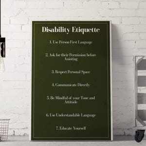 Disability Etiquette Poster 24x36in: Essential Social Practices for ...