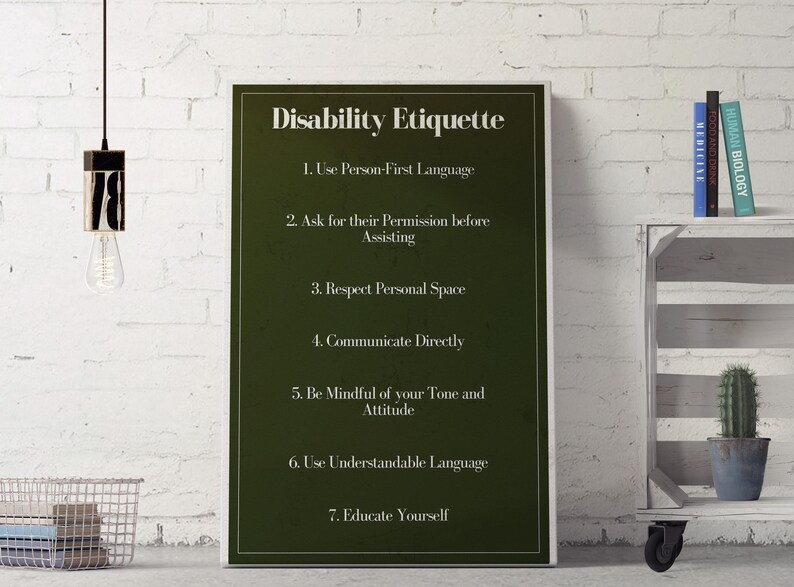 Disability Etiquette Poster 24x36in: Essential Social Practices for ...