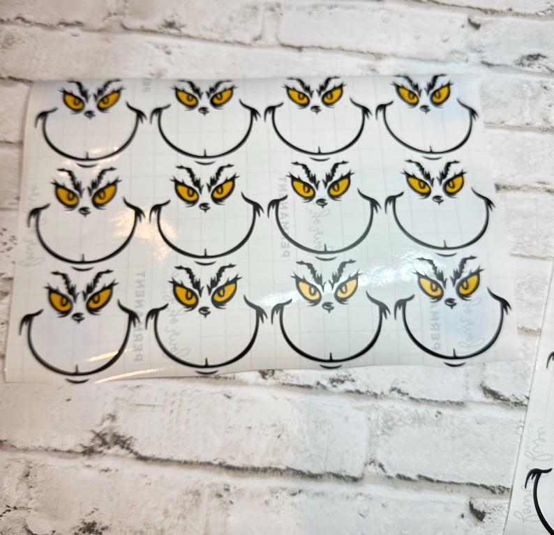 Vinyl Grinch Sticker, Grinch Christmas Tree Decorations , Grinch Face ...