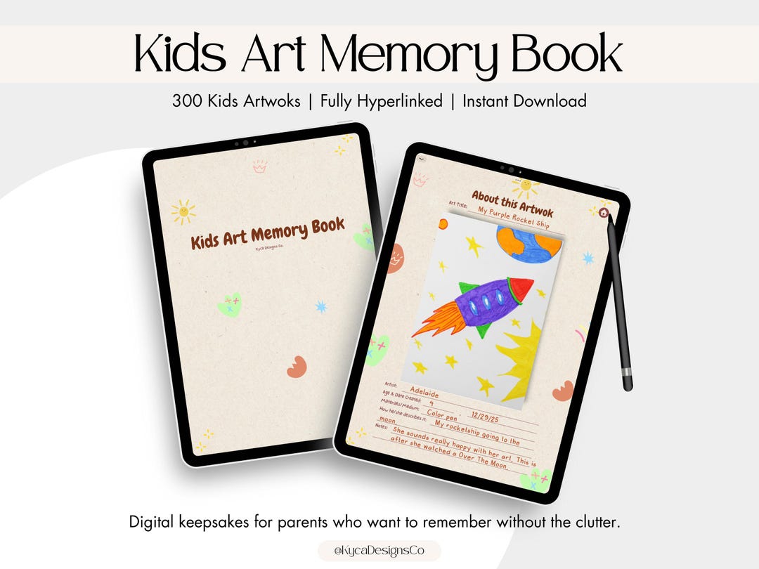 Kids Art Memory Book for Parents | Digital Artwork Collection | Kids ...