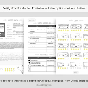 Audiobook Journal Template, Printable Listening Book Tracker With TBR ...