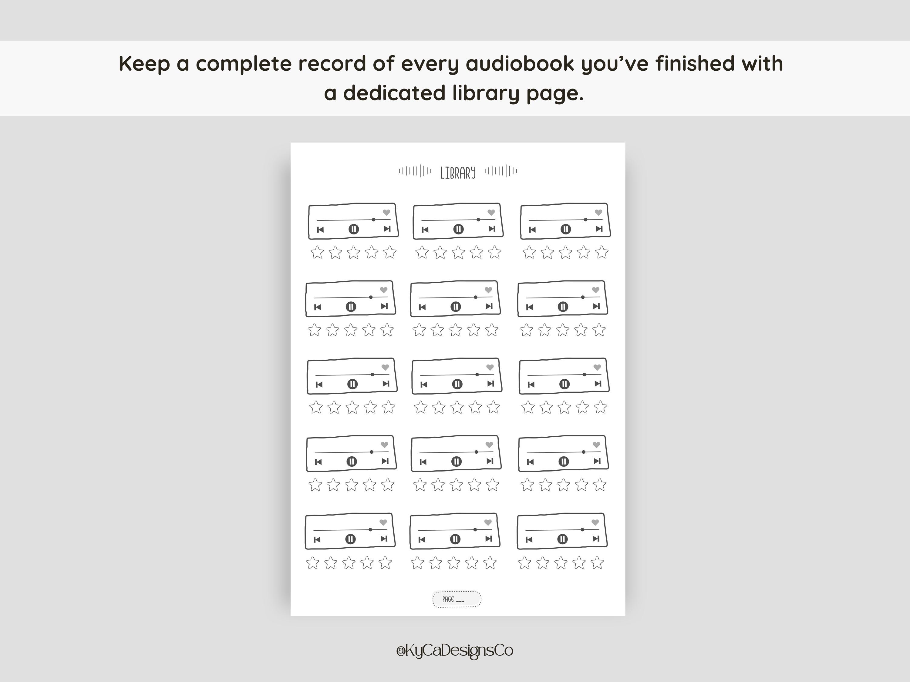 Audiobook Journal Template, Printable Listening Book Tracker With TBR ...