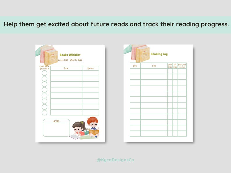 Kids Reading Journal, Pastel Book Tracker, Reading Log and Book Review ...