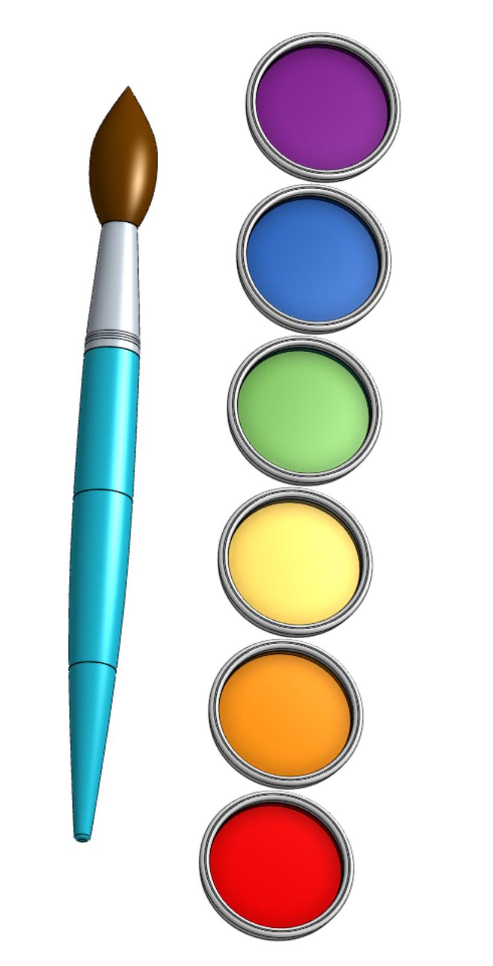 Jumbo Paint Brush & Watercolor Display – Classroom Wall Art Set - Etsy