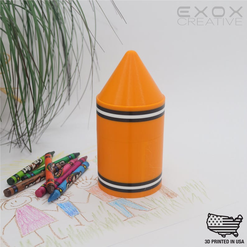 Fun Crayon-shaped Storage Container - 3D Printed Holder for 24 Crayons ...