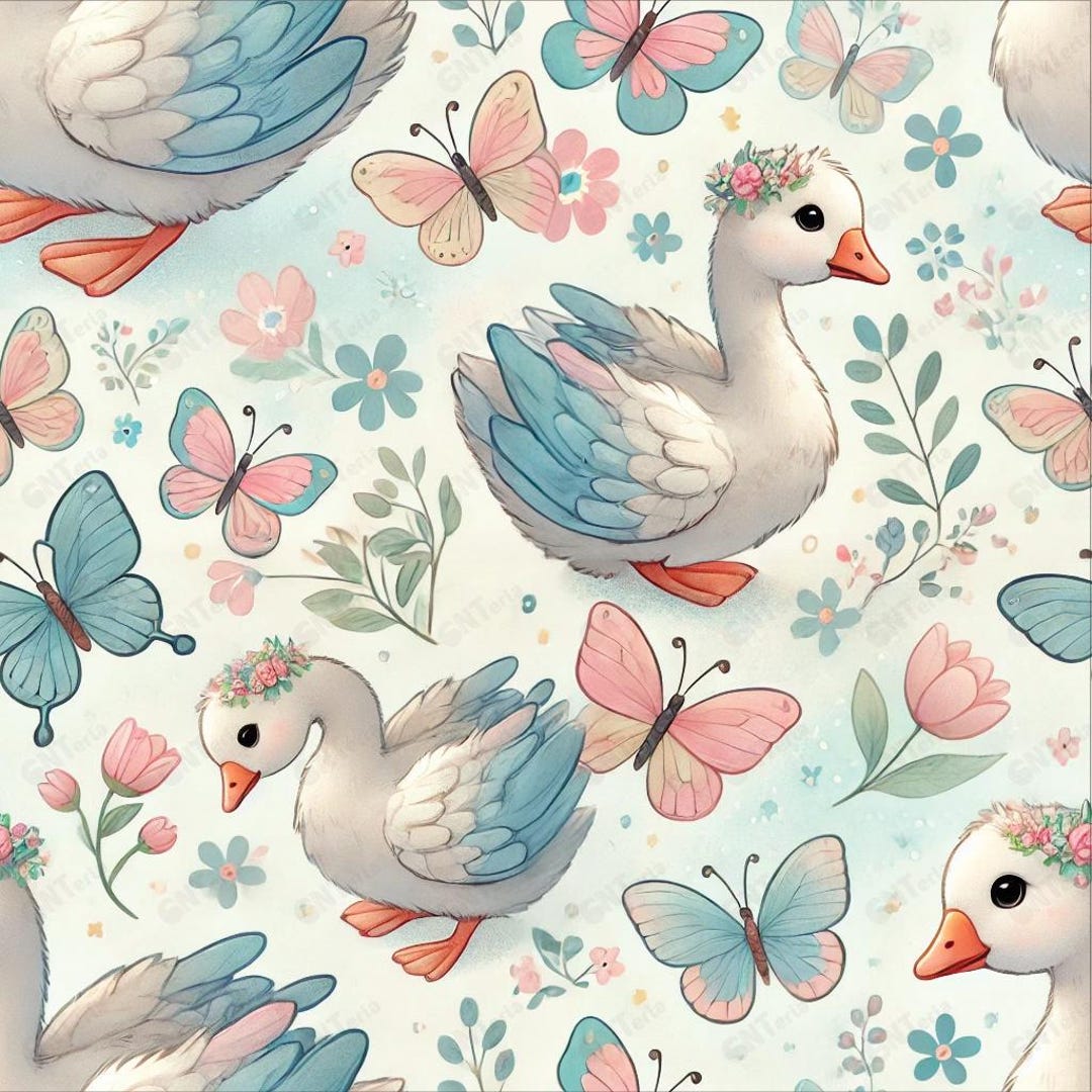 DIGITAL FILE - Textile Print, Nursery Wall Paper, Geese Pattern for ...