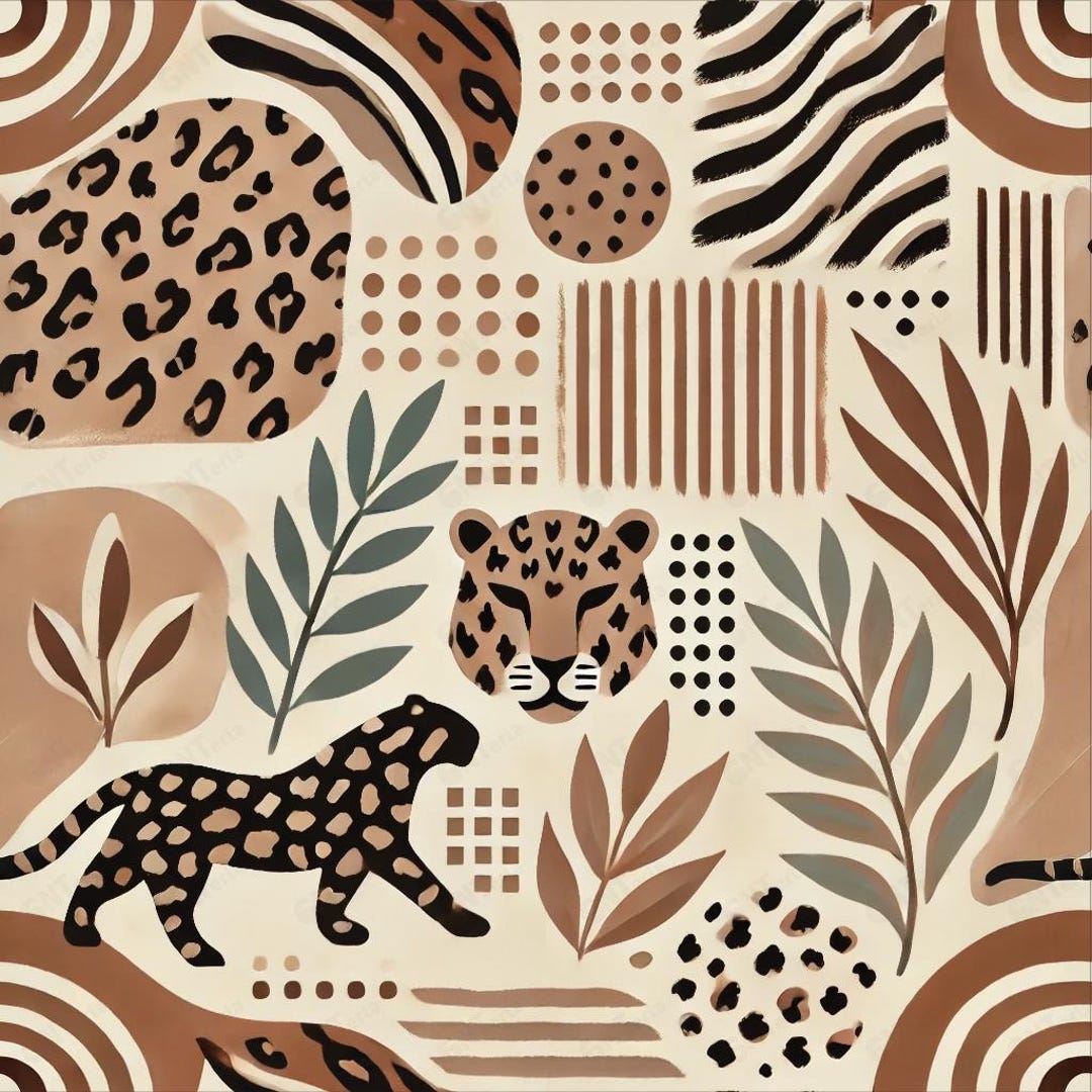 Safari Animal Print Seamless Pattern Digital File for Fabric Printing ...