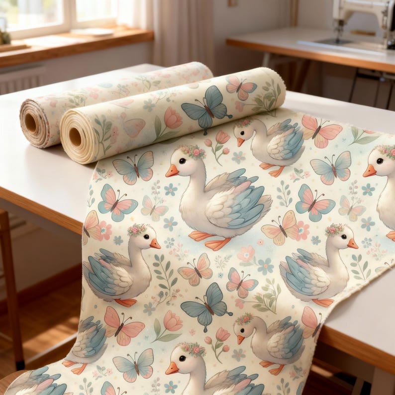 Baby Geese Nursery Seamless Pattern Digital File for Fabric Printing ...