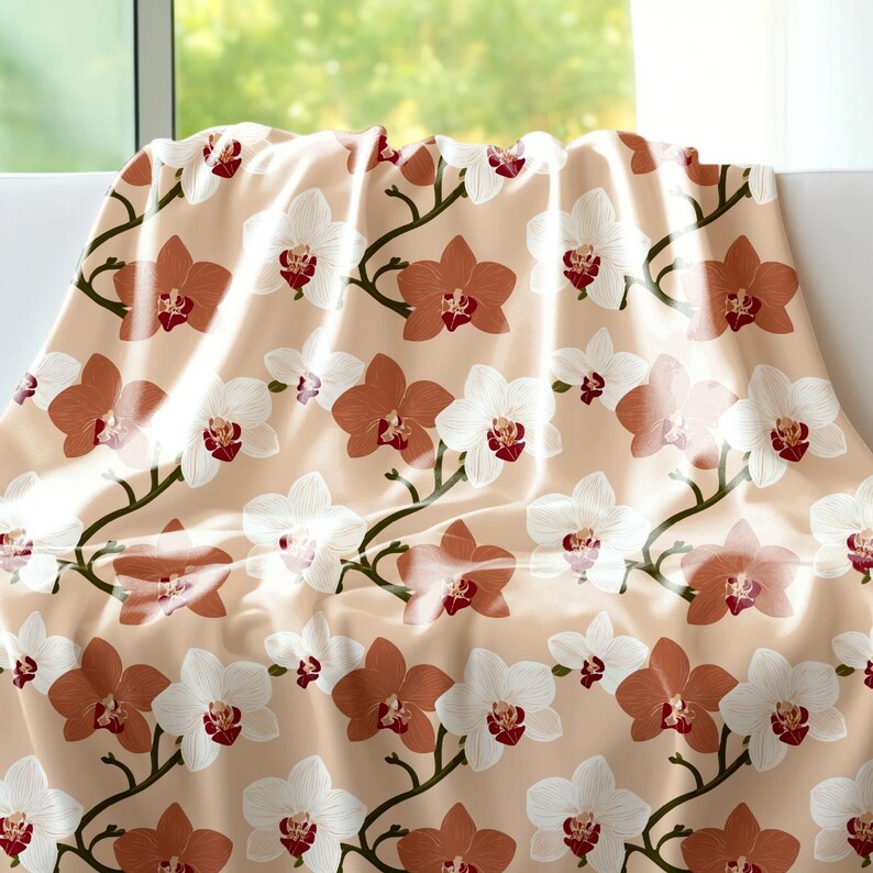 Seamless Orchid Floral Pattern - Terracotta and Pastel Design for ...