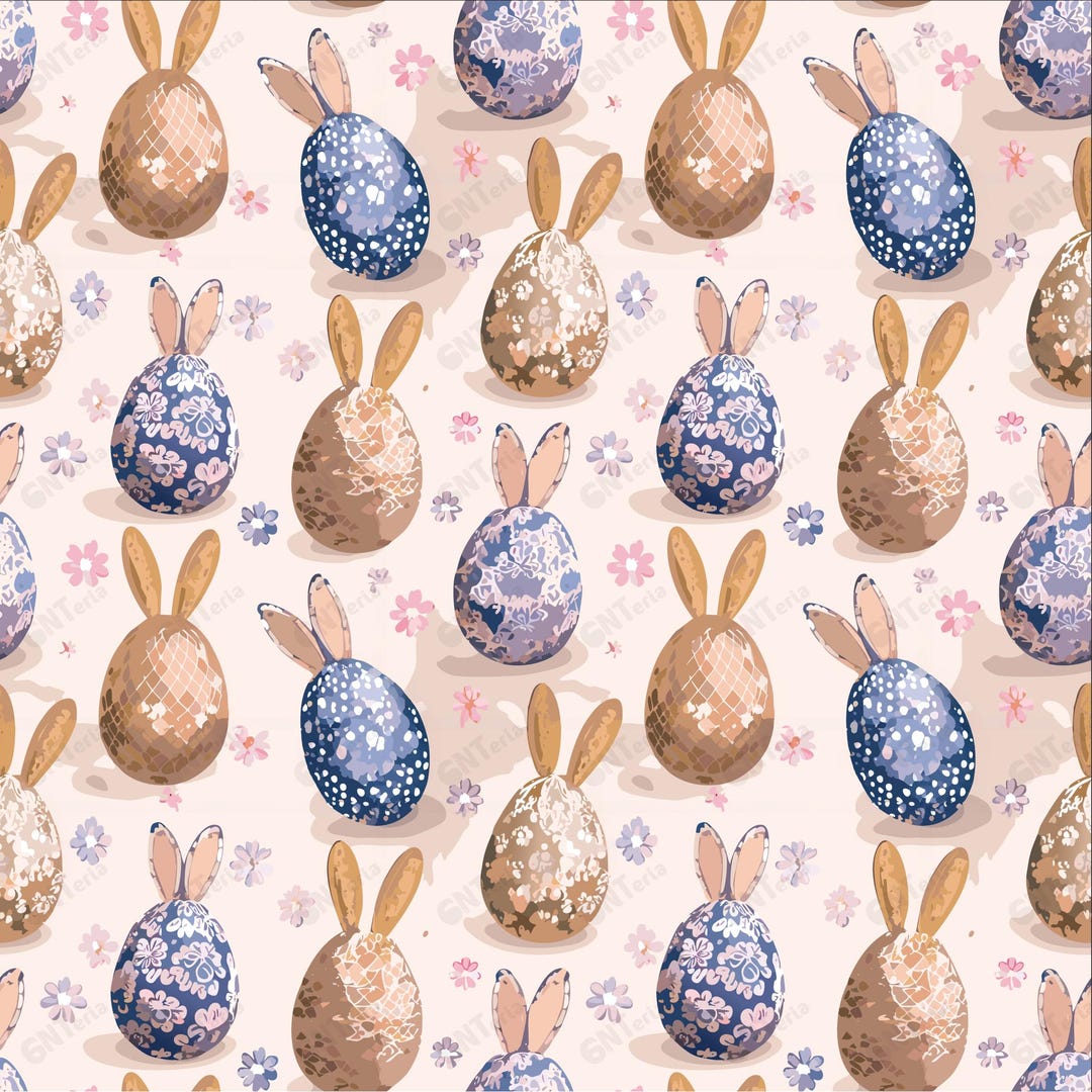 Easter Bunny Patterns & Designs-pastel Easter Bunny Art-spring Charm ...