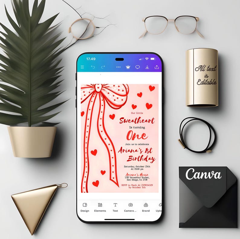 Editable Valentines Invitation, Sweetheart Birthday Invitation, Little ...