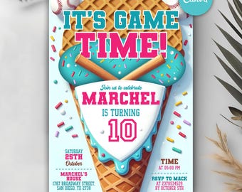Baseball Drip Birthday Party Invitation, Baseball Birthday Invite ...