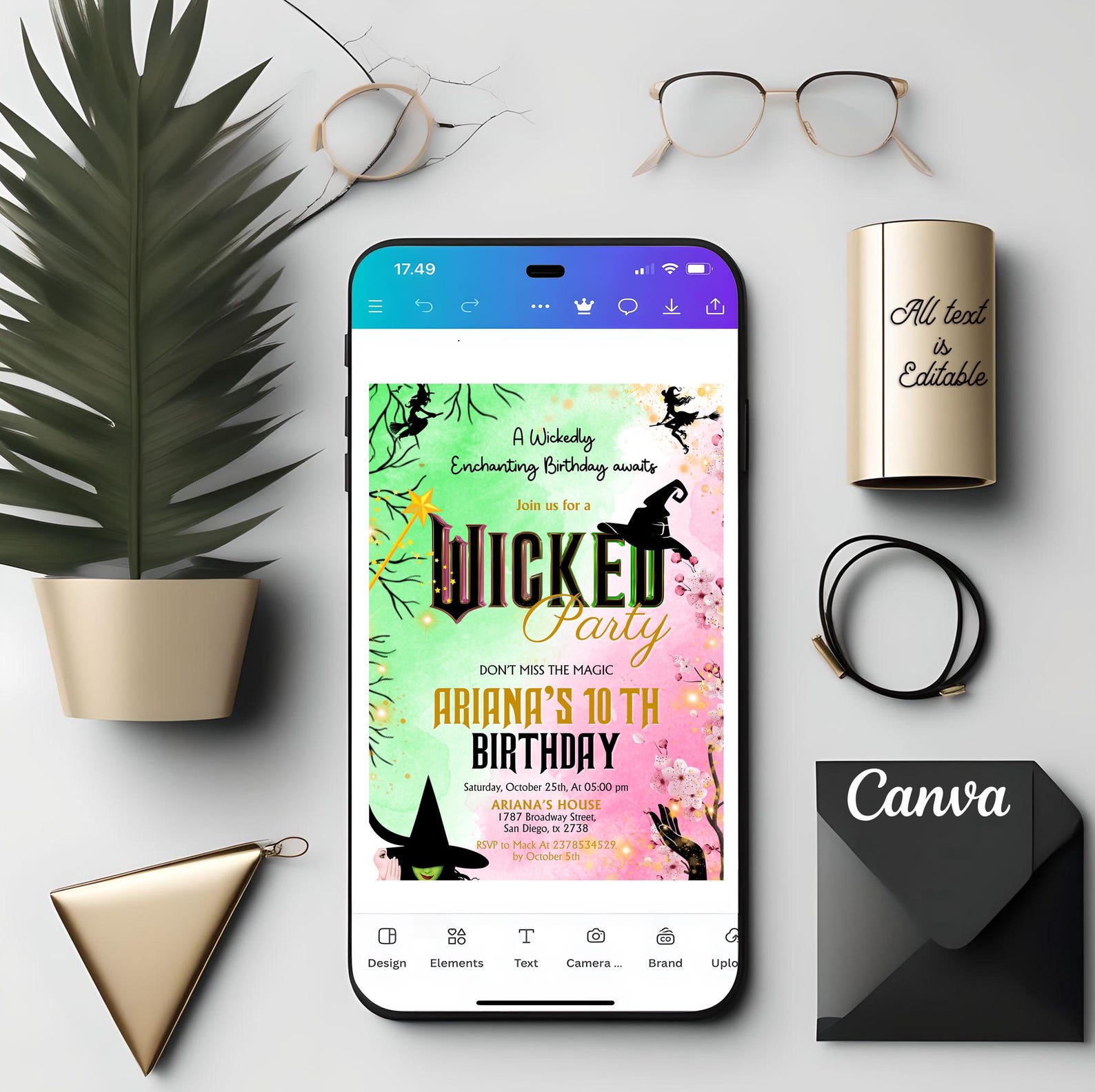 Wicked Birthday Party Invitation, Wicked Party Invitation, WICKED ...