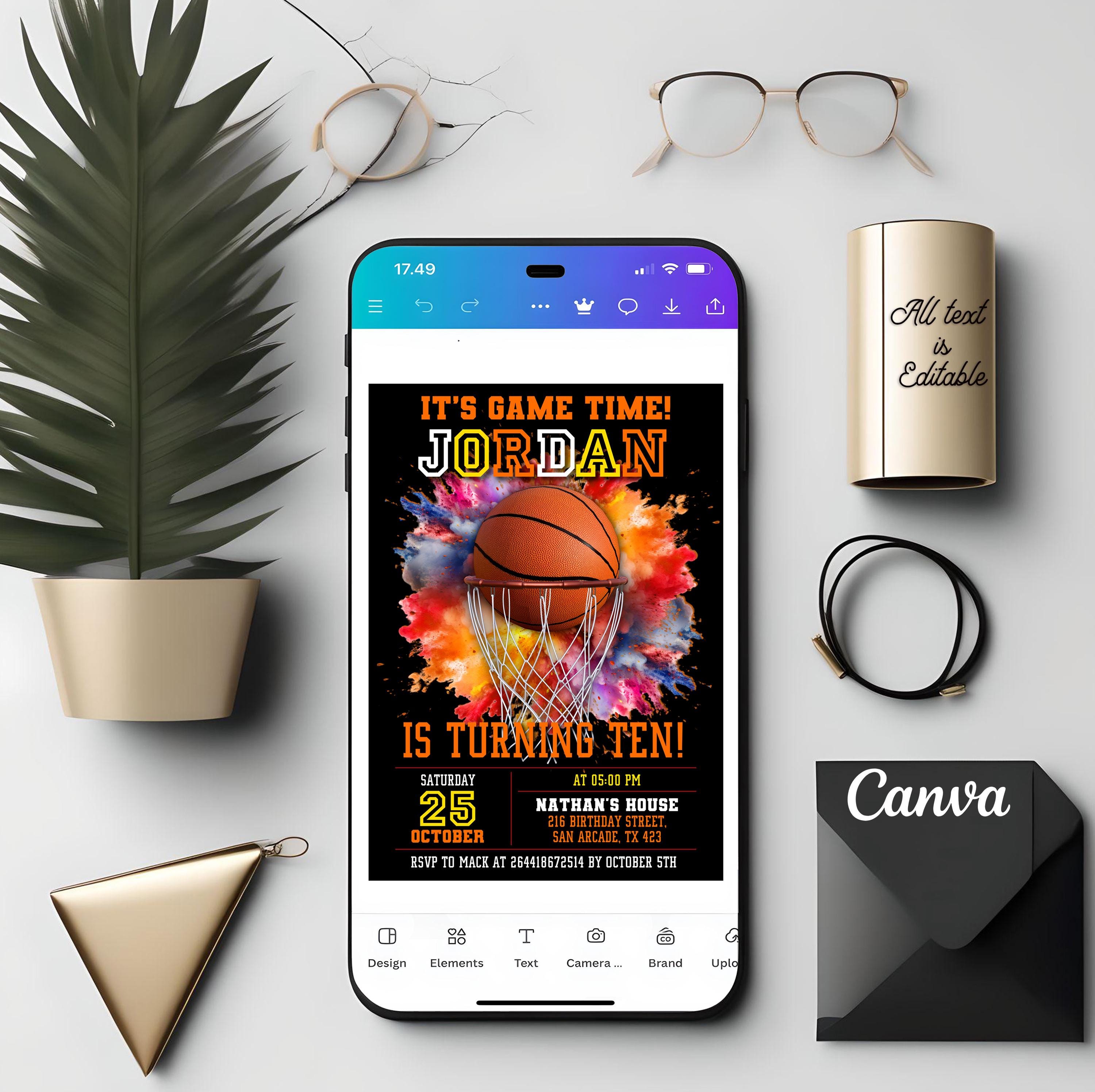 Basketball Birthday Party Invitation, Basketball Invite, Sports ...