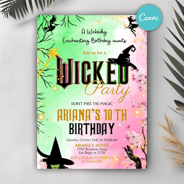 Wicked Birthday Party Invitation - Etsy