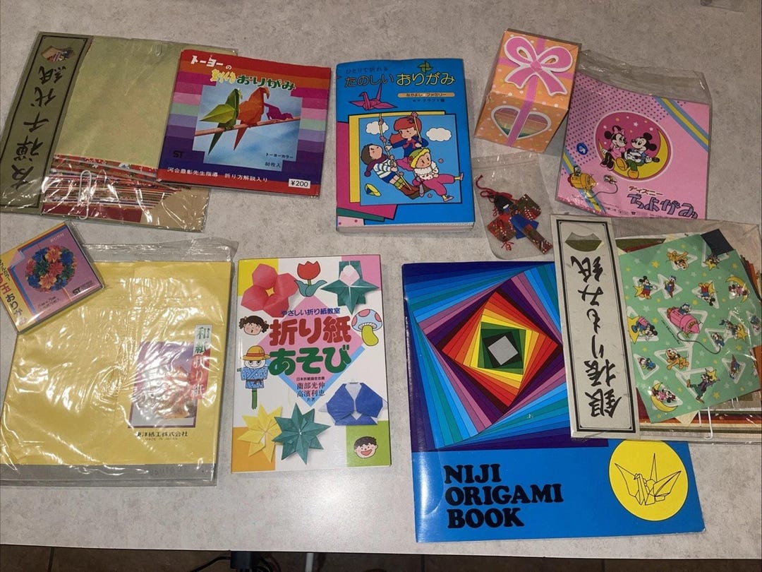 Lot of Vintage Japan Japanese 90s Origami Paper Directions Disney From ...
