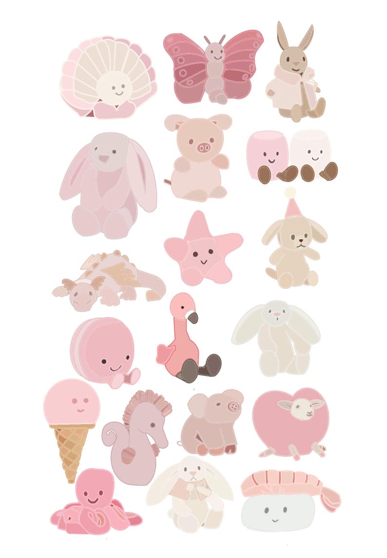 Jellycat Inspired Wall Art - Etsy