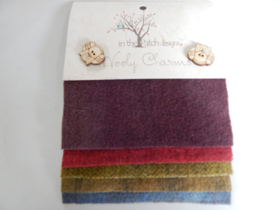 In the Patch Designs Primitive Wooly Applique Charms Felted Hand Dyed ...
