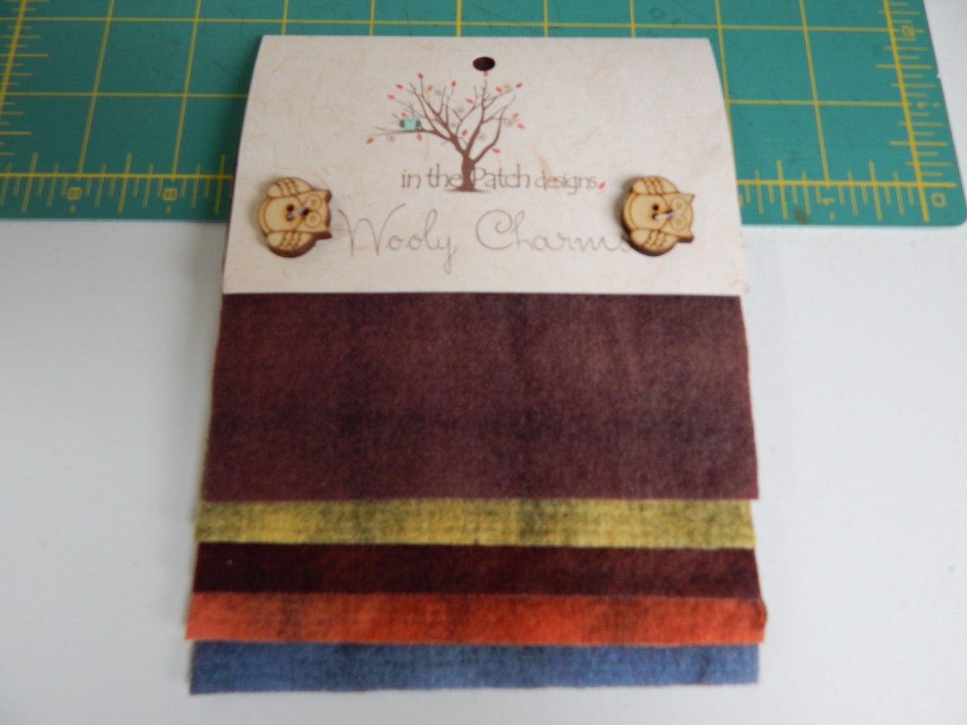 In the Patch Designs Autumn Wooly Applique Charms Felted Hand Dyed Wool ...