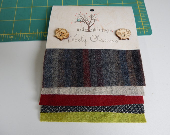In the Patch Designs Assorted 3 Wooly Applique Charms Felted Hand Dyed ...