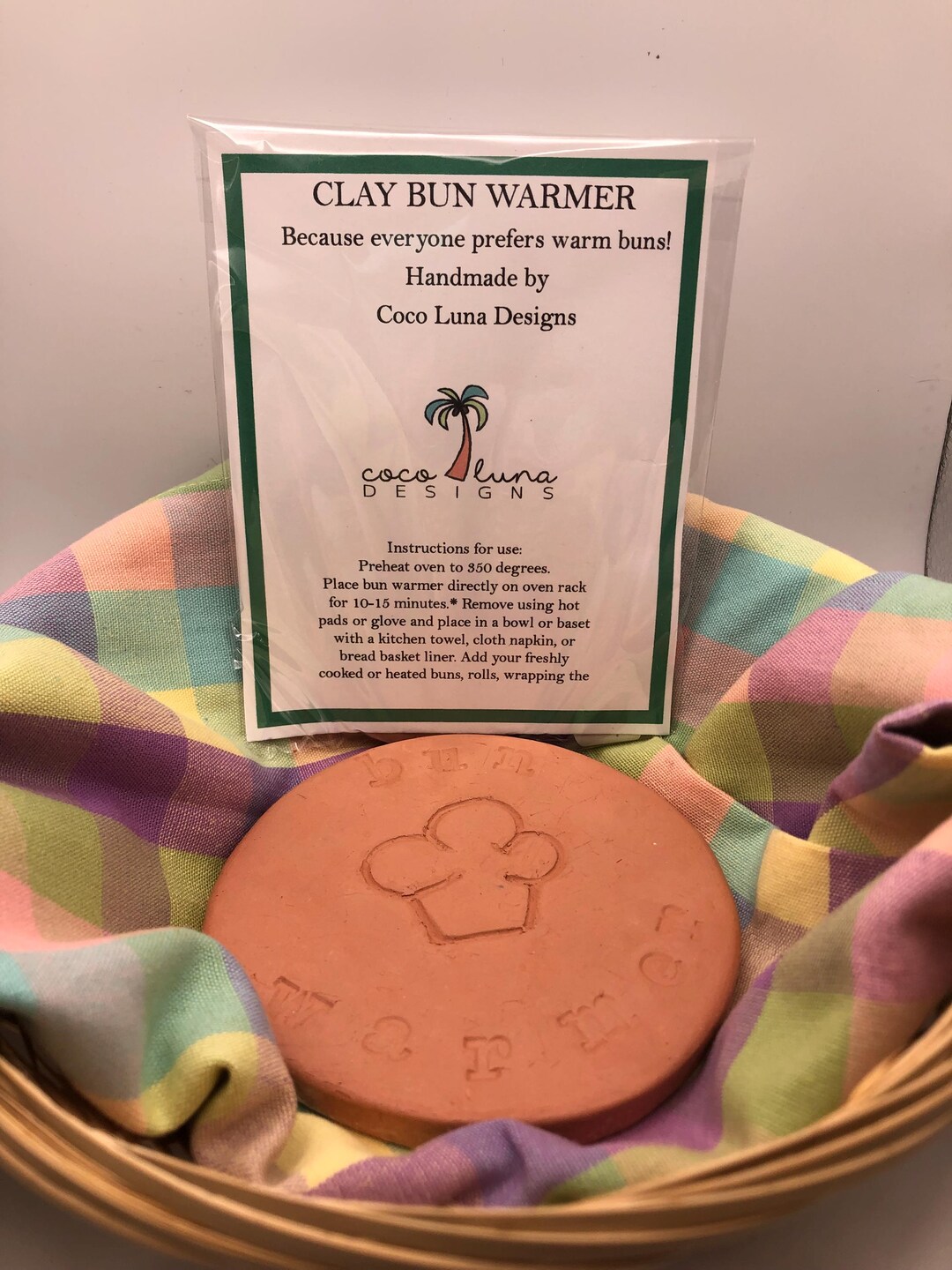 Handmade Terra Cotta Bread/bun Warmer and Cloth - Etsy