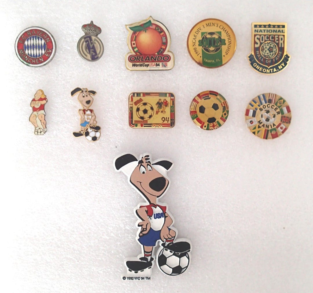 Soccer Lapel Pins, World Cup, Vintage Pro and College Soccer Futbol ...
