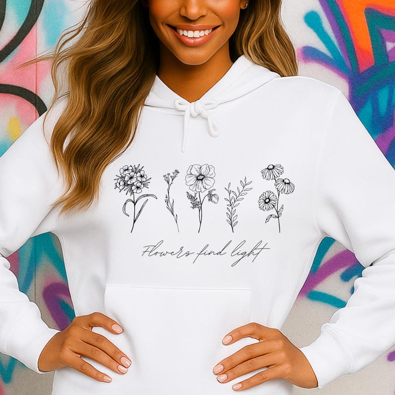 Wildflower Line Art T-shirt Design PNG (digital Download) - Etsy