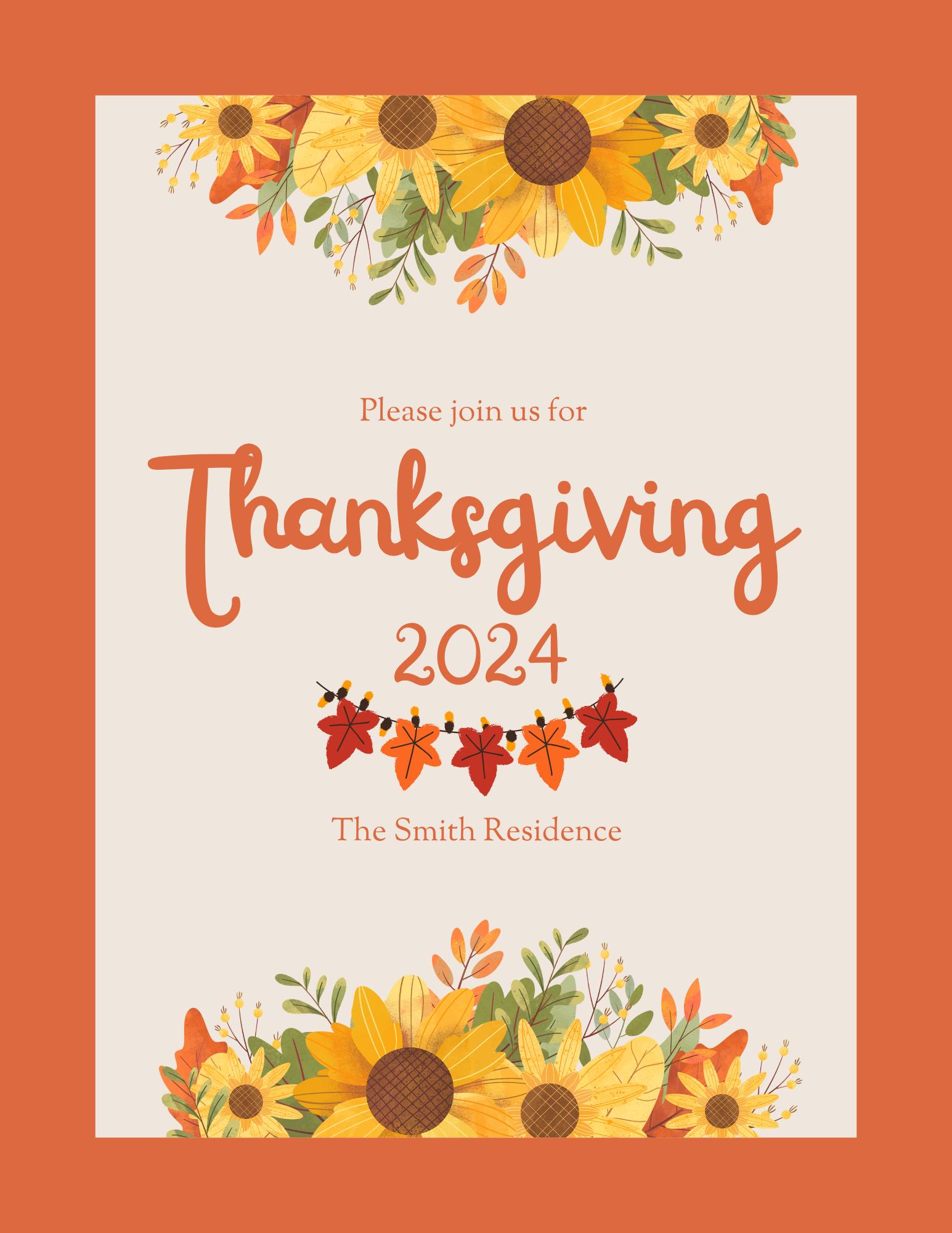 Thanksgiving Flyer and Invitation - Etsy