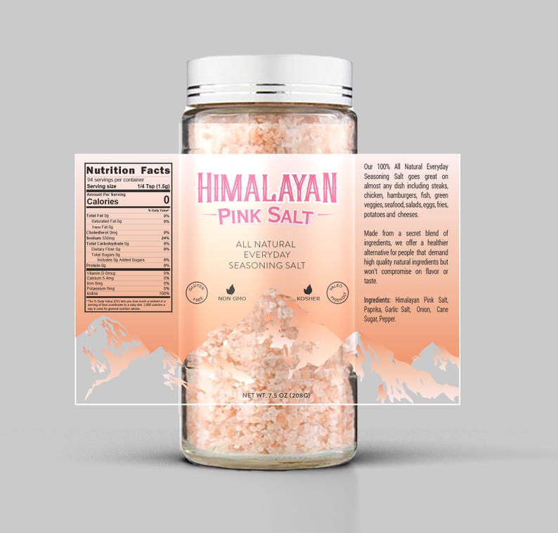 Himalayan Pink Salt Label: Printable Pantry Jar Label (PDF & SVG) - Etsy