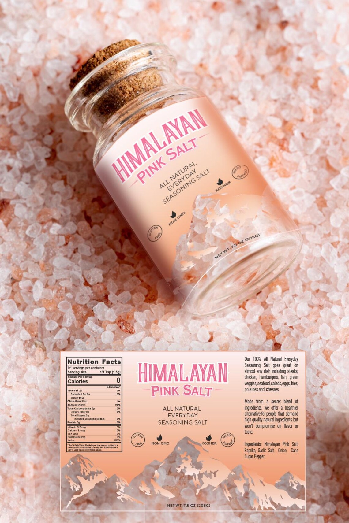 Himalayan Pink Salt Label: Printable Pantry Jar Label (PDF & SVG) - Etsy