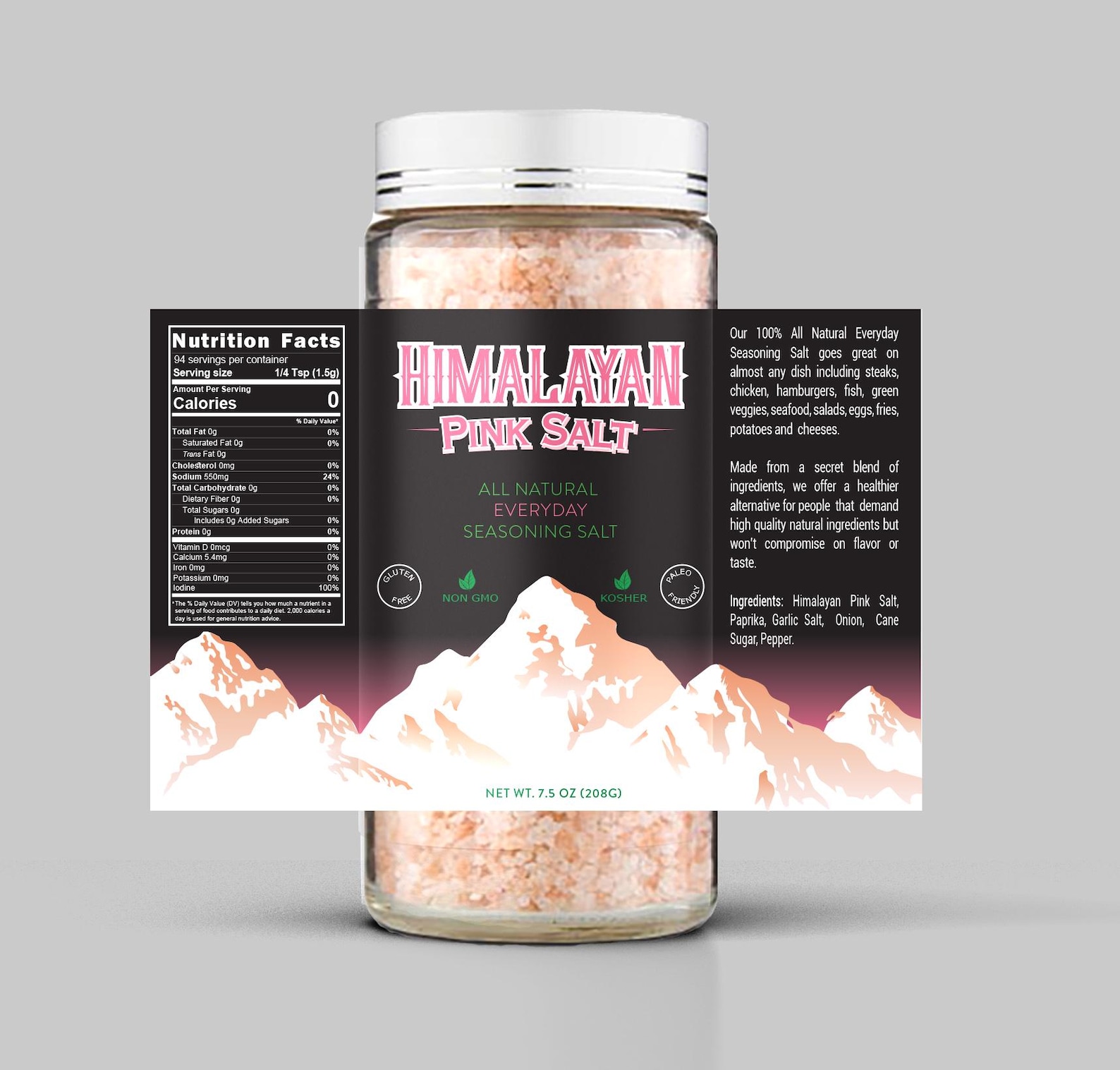 Himalayan Pink Salt Label – Printable, Customizable Label for Himalayan ...