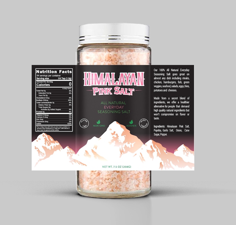 Himalayan Pink Salt Label: Printable Pantry Jar Label (PDF & SVG) - Etsy