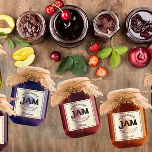 Homemade Jam Labels, Vintage Mason Jar Stickers, Printable Canning Tags ...