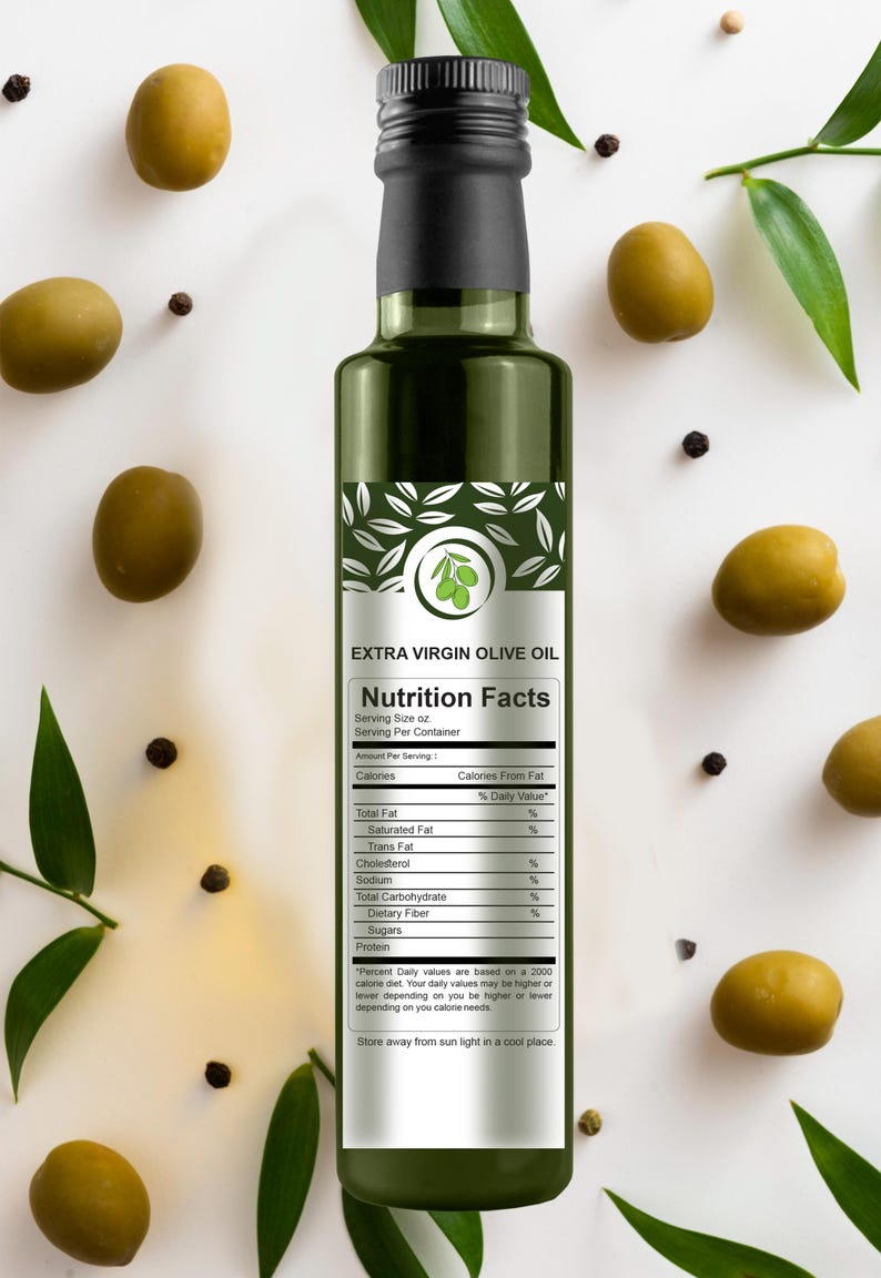 Olive Oil Label, Olive Oil Food Label - Etsy