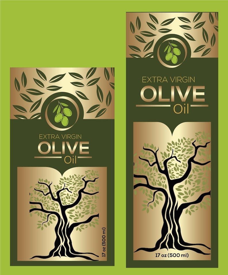 Rustic Olive Oil Label: Elegant Olive Tree Design (PDF Downloadable ...