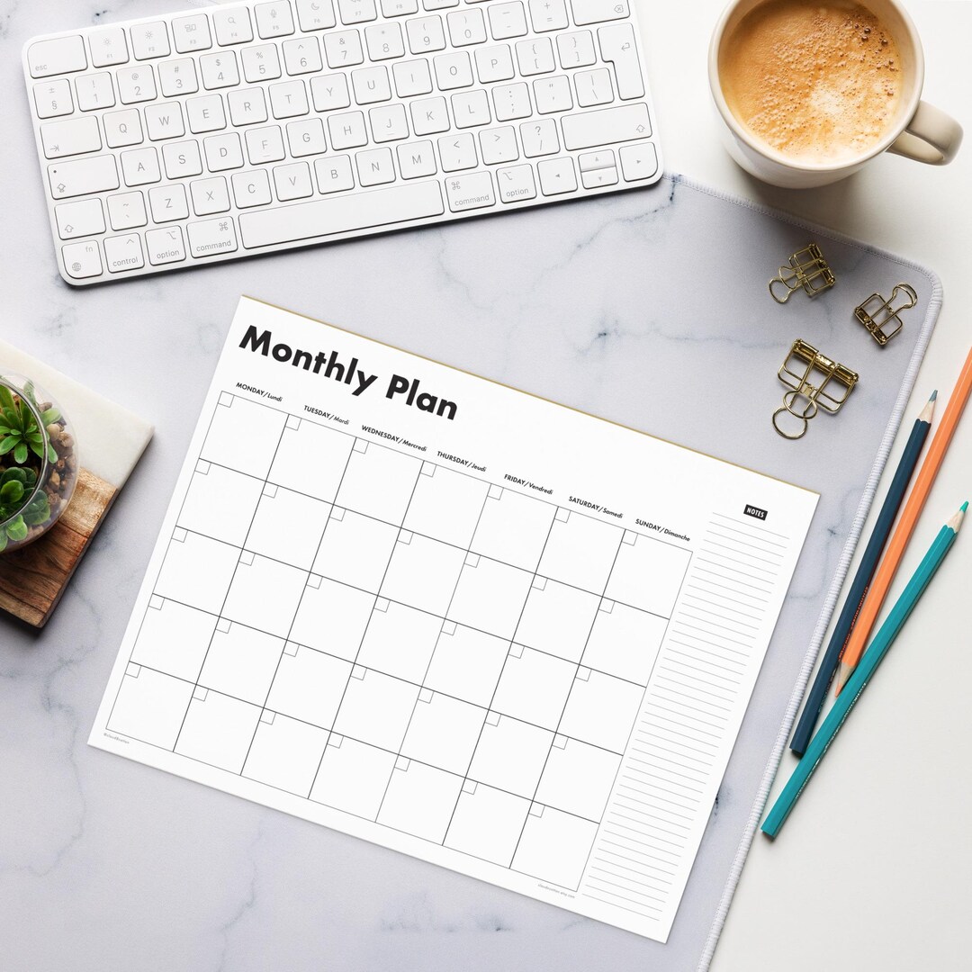 Weekly & Monthly Desk Notepads – 11”x8.5” Tear-away Planners for Home ...