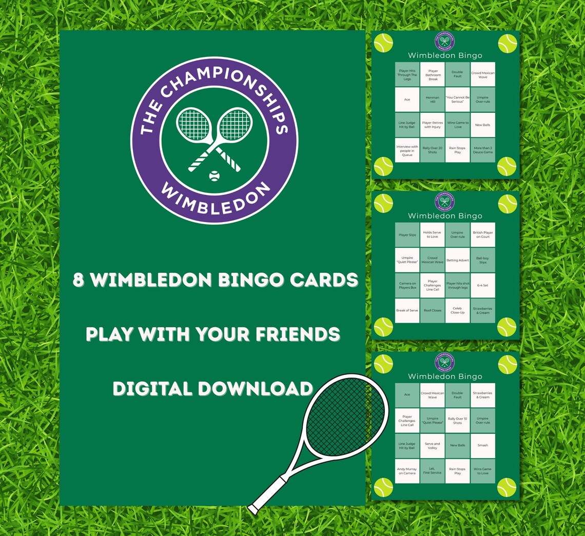 Wimbledon Bingo Cards - Etsy